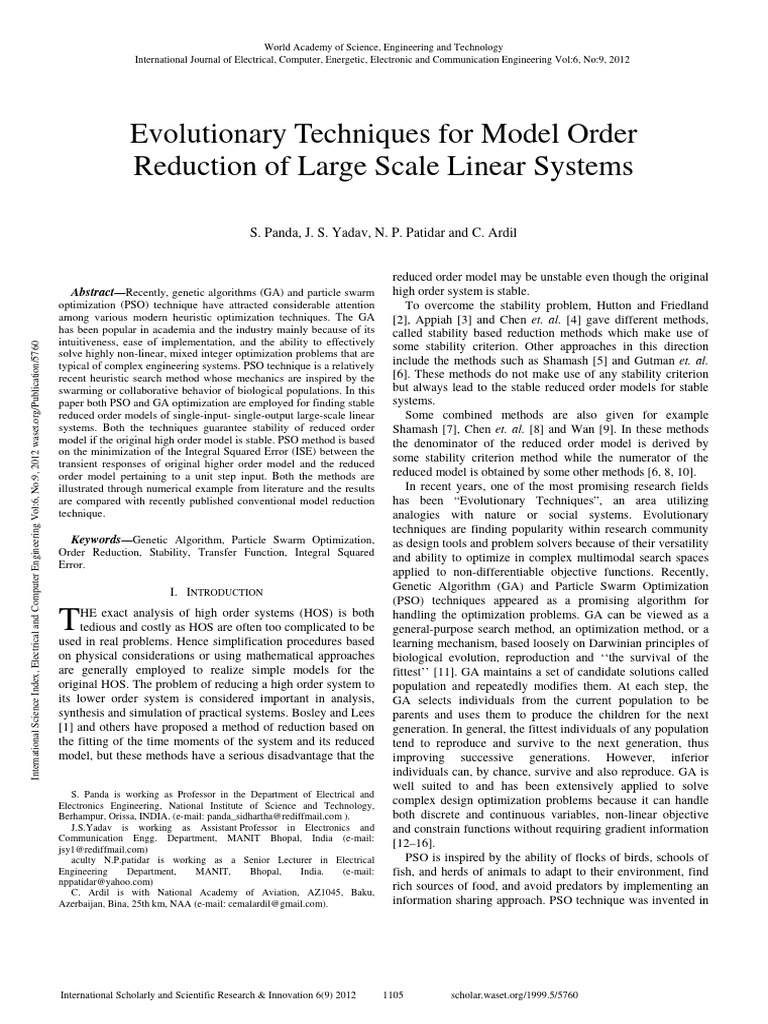Evolutionary-Techniques-for-Model-Order-Reduction-of-Large-Scale-Linear-Systems | PDF ...