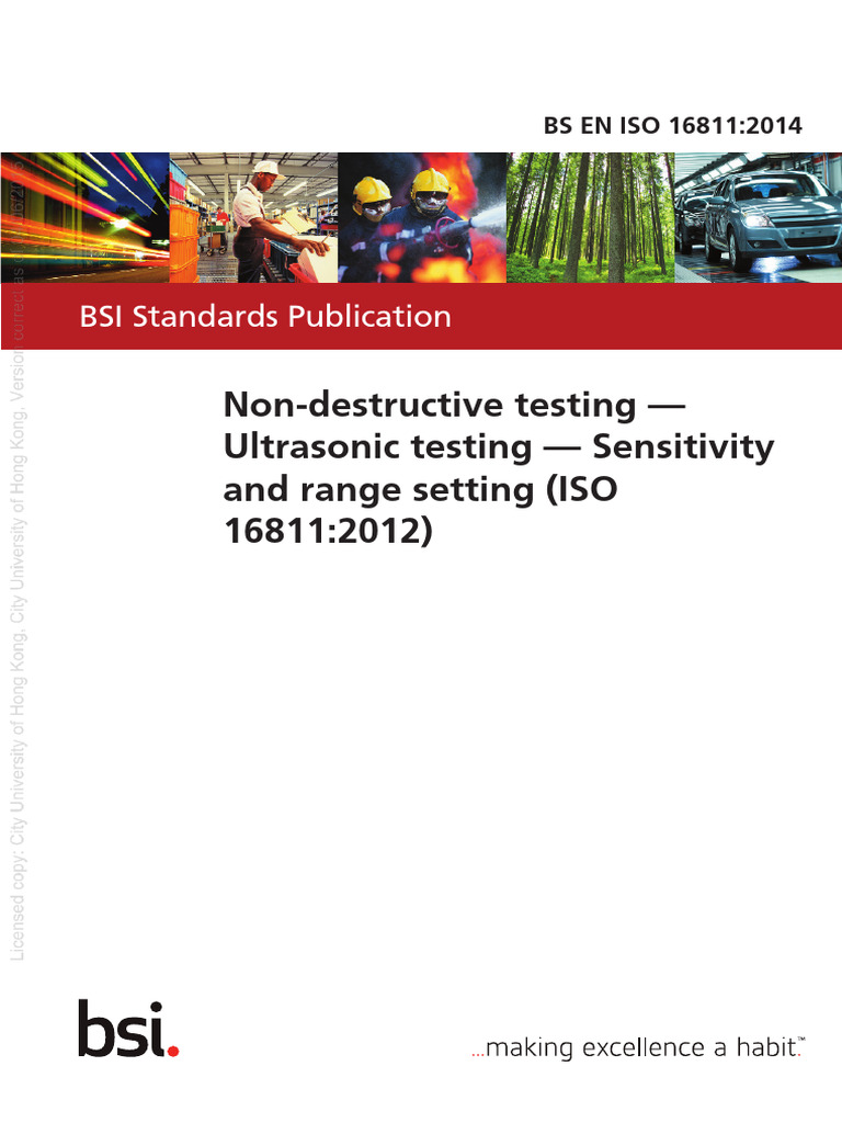 ISO 16811:2014 Ultrasonic Testing Standard | PDF | International ...
