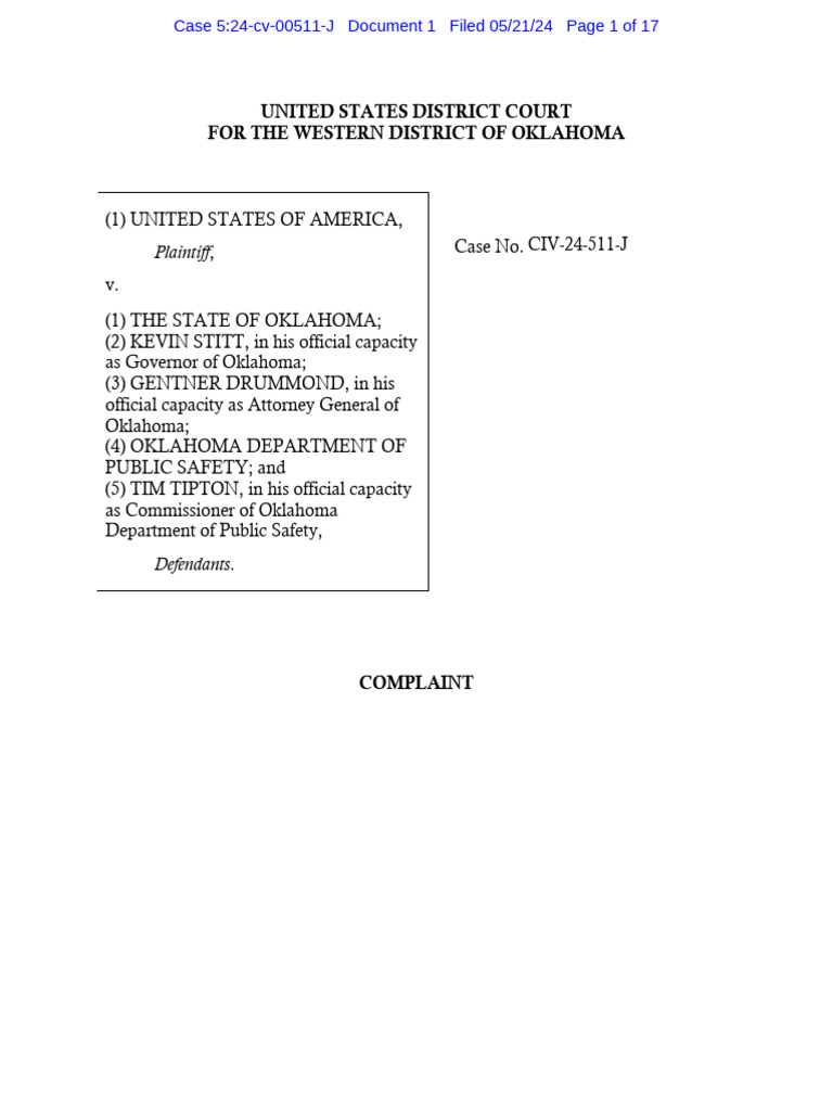 1 Complaint | PDF | Supremacy Clause | Federal Preemption