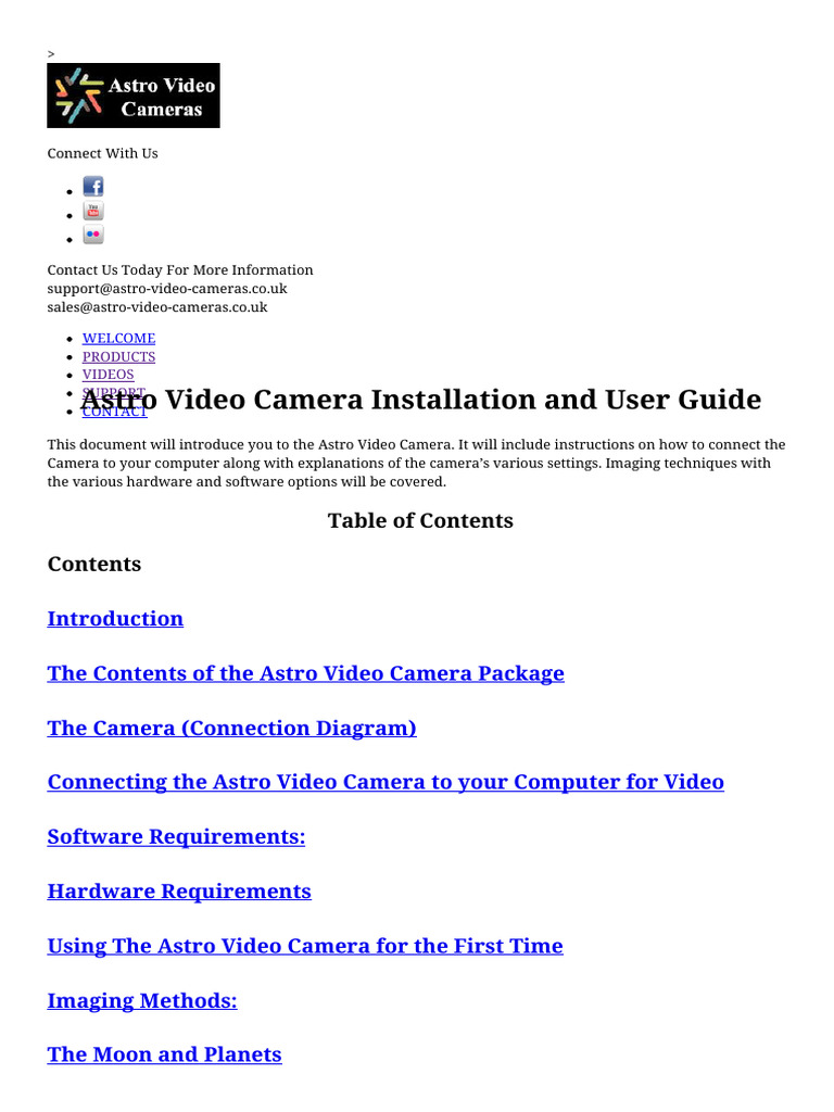 Astro Video Cameras | PDF | Camera | Exposure (Photography)
