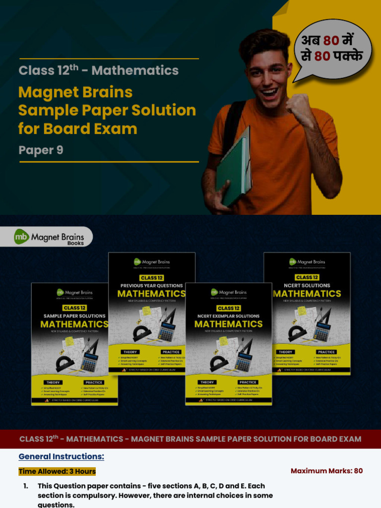 09_Class 12th - MATHS - MAGNET BRAINS SAMPLE PAPER SOLUTION FOR BOARD EXAM 2022-23 (Paper 9 ...