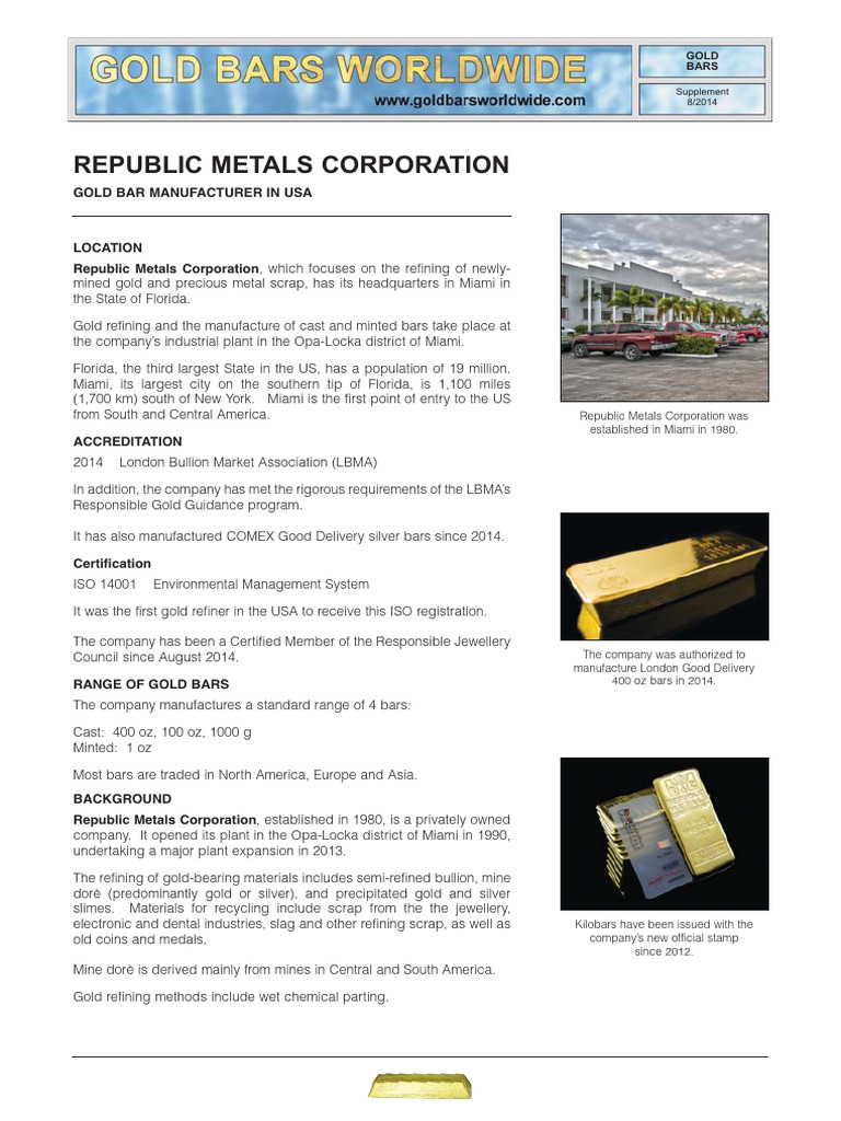 NBA 90 Republic Metals Gold Bars | PDF | Gold | Precious Metals