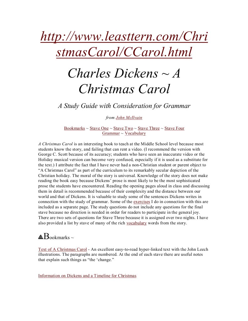 A Christmas Carol Study Guide | PDF | Art | General Fiction