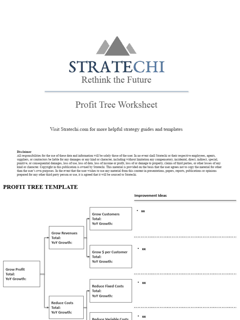Stratechi - Profit Tree Improvement Worksheet Template | PDF