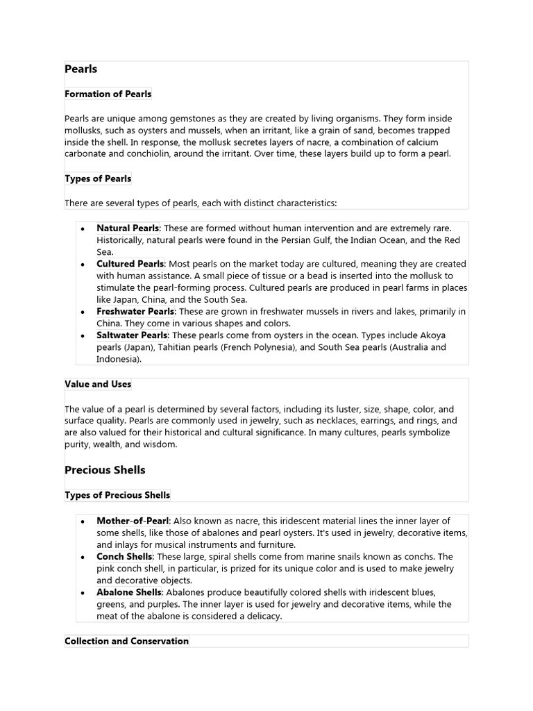 Pearls | PDF | Pearl | Molluscs