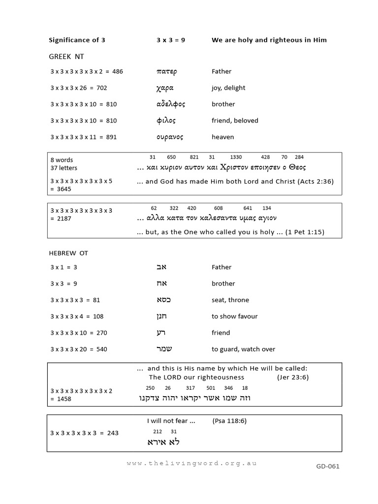 Biblical Significance of Number 3 | PDF
