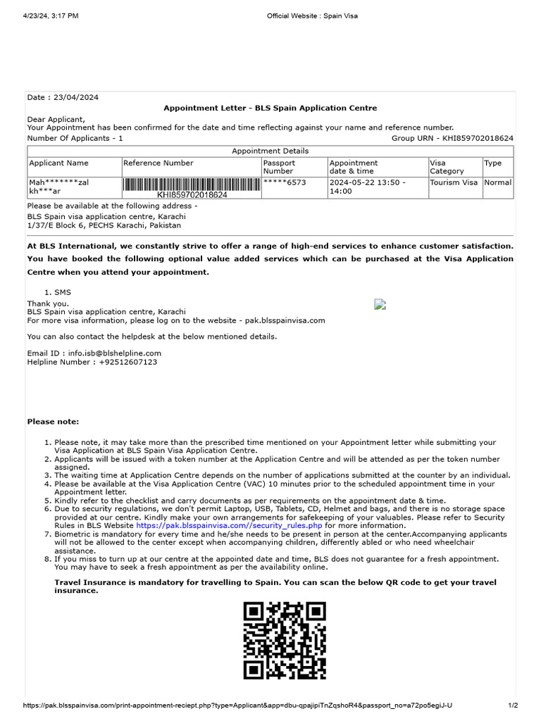 Mahmood Afzal Khokhar - Official Website - Spain Visa - Bifad59229 ...