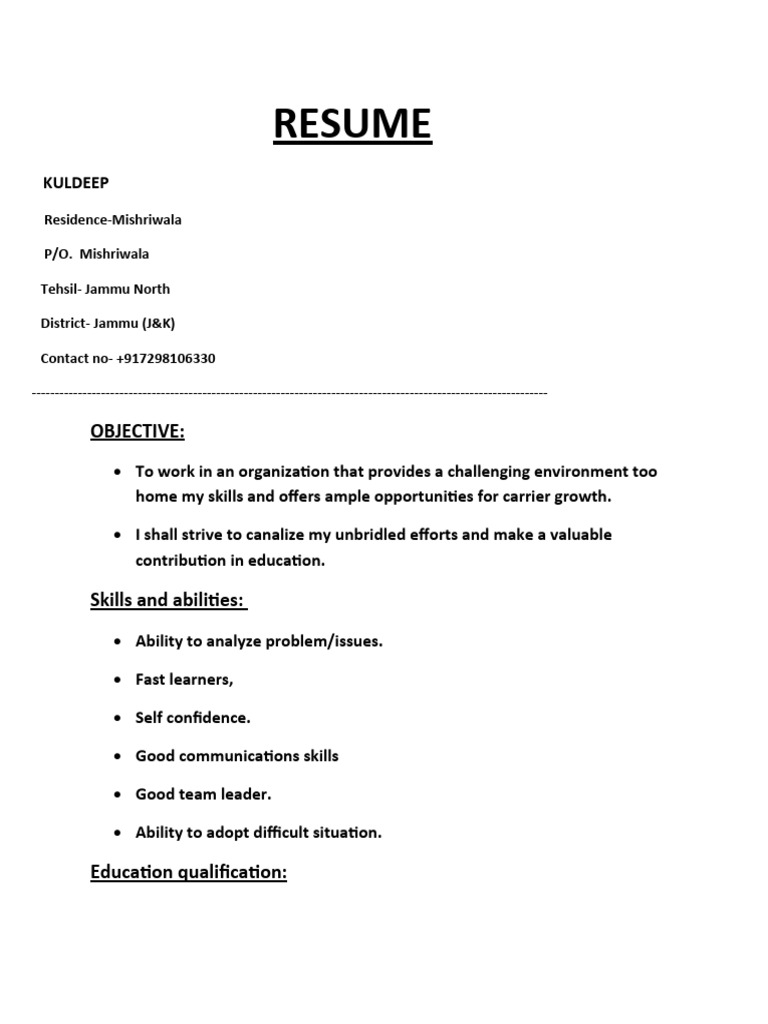 Kuldeep's Professional Resume | PDF