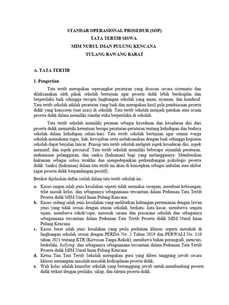 1b Standar Operasional Prosedur Tatib BLM Edit | PDF | Karier & Perkembangan