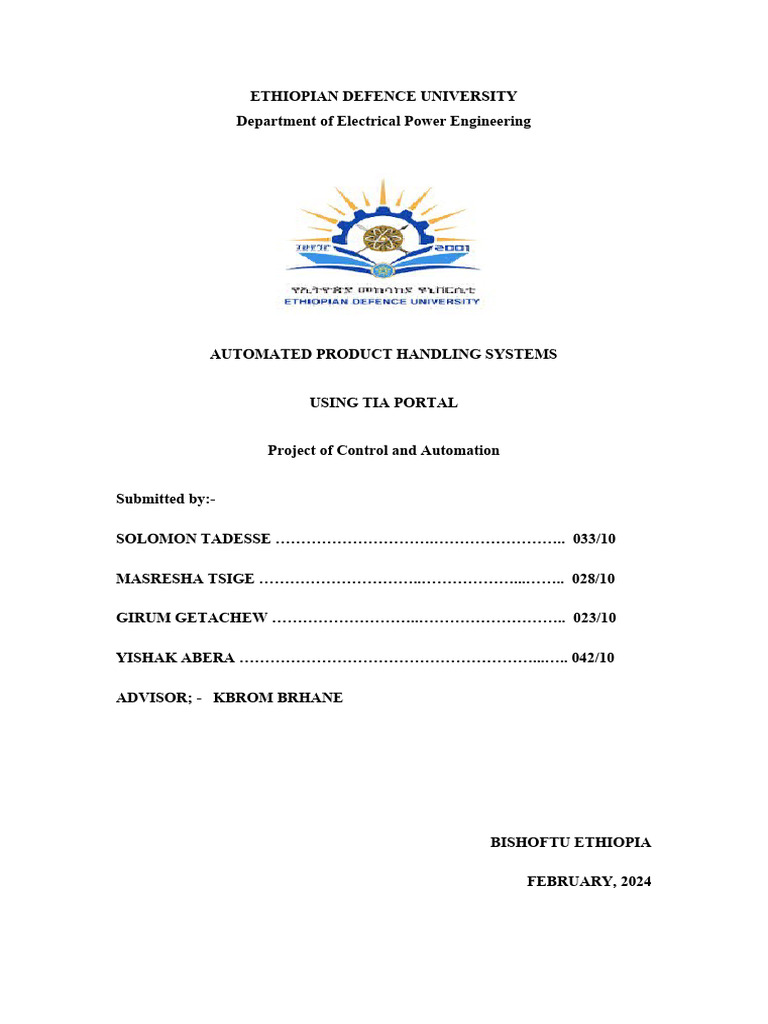 Project_final[1] | PDF | Automation | Programmable Logic Controller