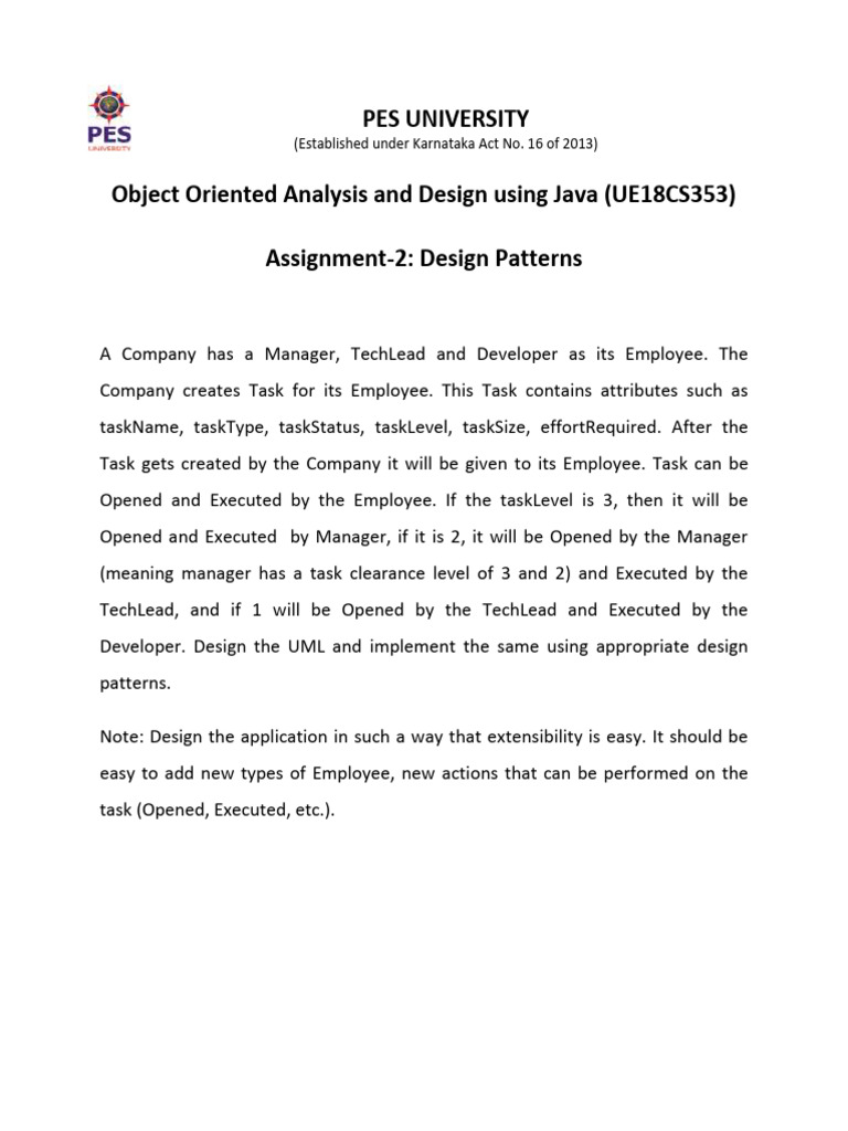 Assignment Design Patterns | PDF | Art | Computers Assignment Design Patterns | PDF | Art | Computers