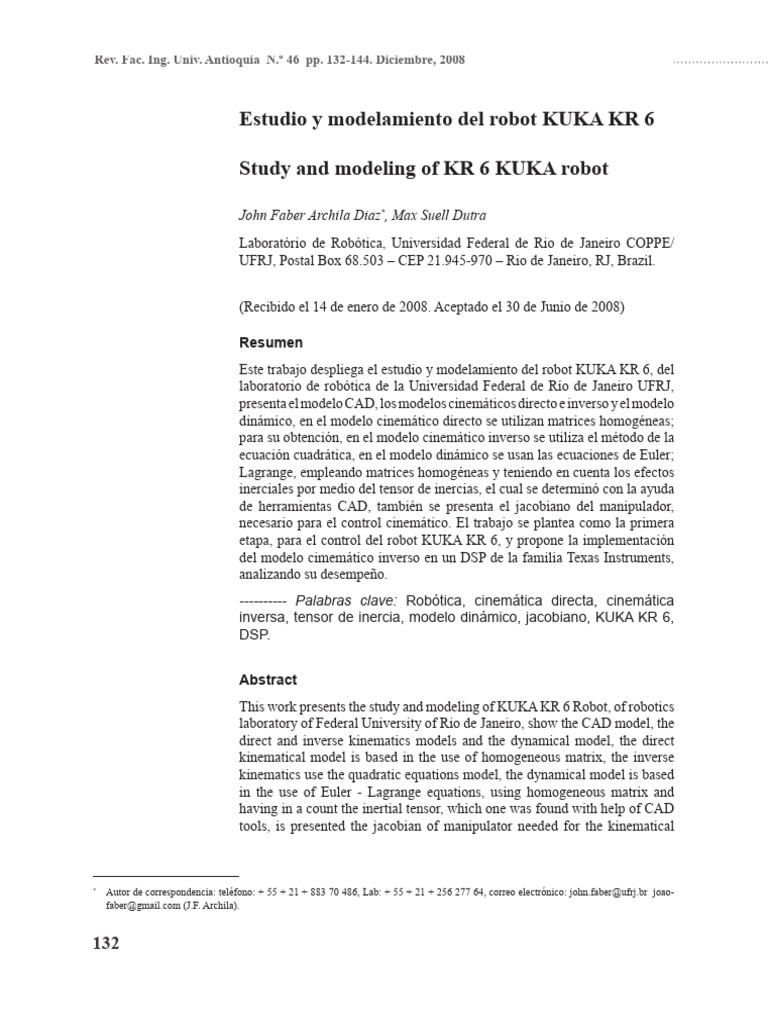 Study and Modeling of KR 6 KUKA Robot | PDF | Matriz (Matemáticas) | Rotación