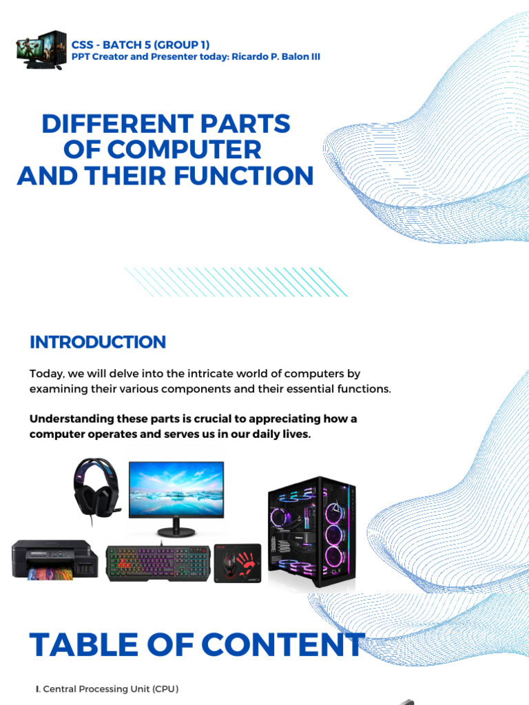Different Parts of Computer | Download Free PDF | Input/Output | Computer Data Storage