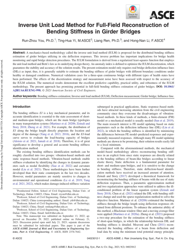 Li Et Al 2023 Inverse Unit Load Method For Full Field Reconstruction of ...