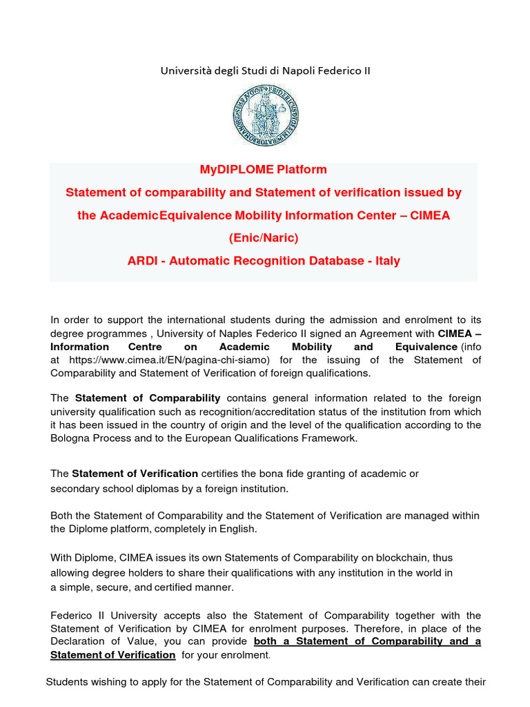 Cimea Statements New | PDF | Diploma | Academic Degree
