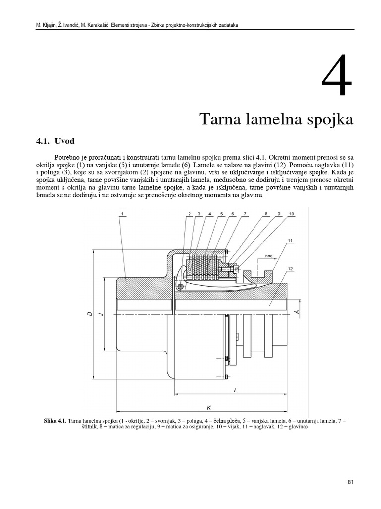 Tarna Lamelna Spojka Ulazni Podaci Za Proracun | PDF