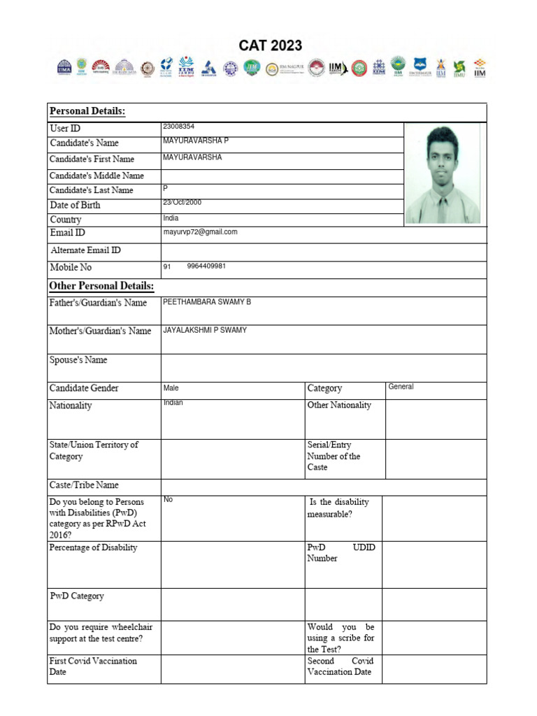 CAT Application | PDF | Qualifications | Educational Stages