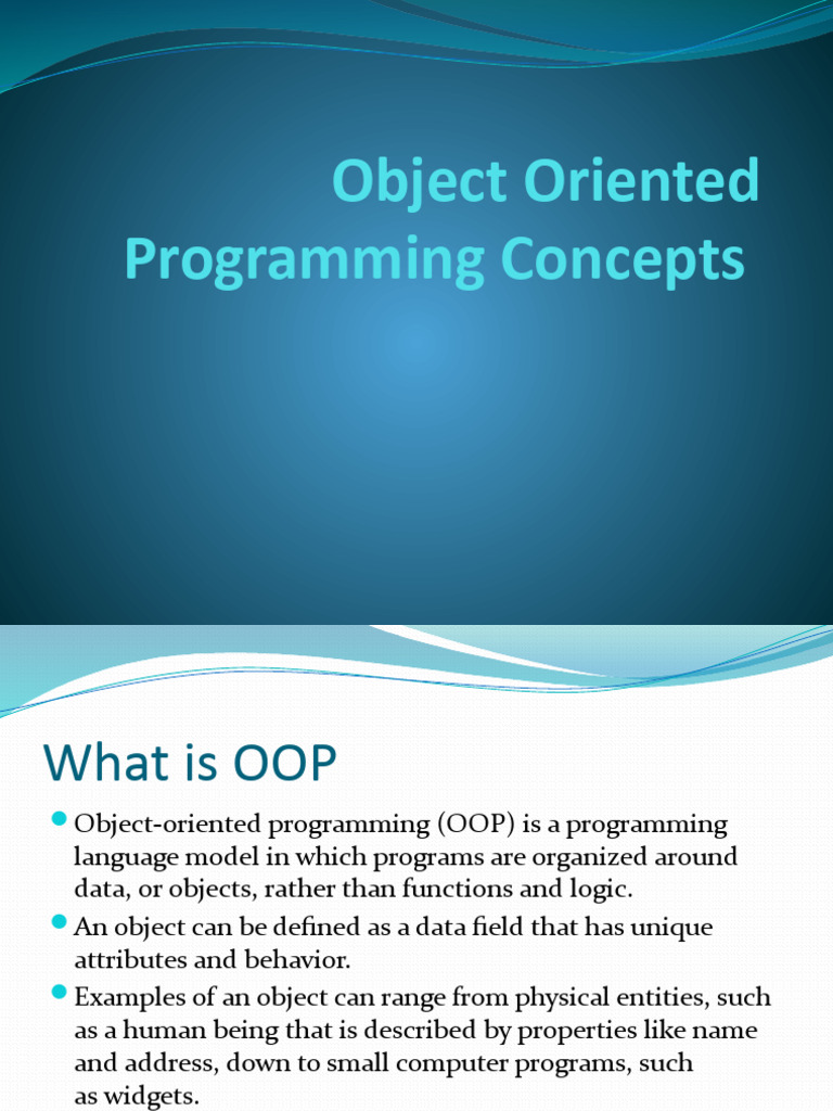 Lecture 3 Oop Concepts Pdf Programming Constructor Object Oriented Programming