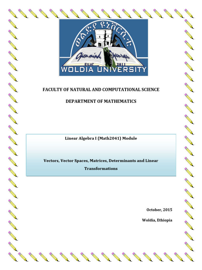 Linear Algebra I Module Overview | PDF | Linear Map | Matrix (Mathematics)