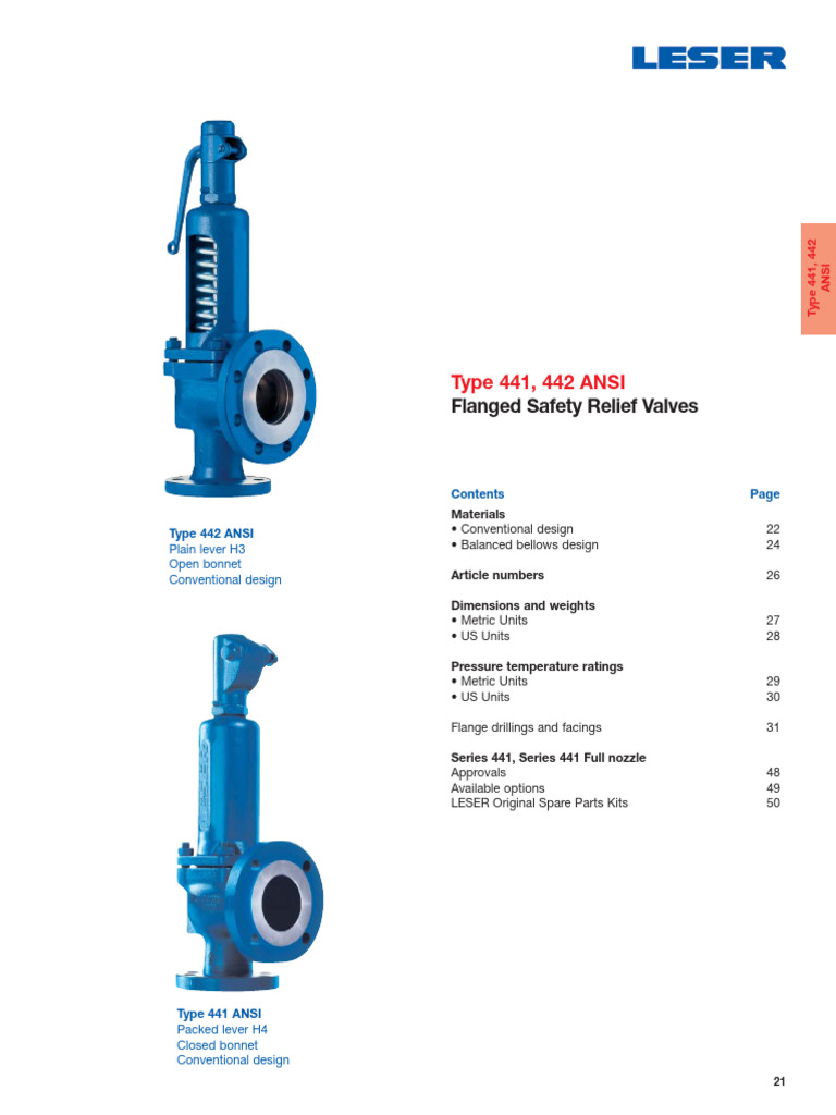 ANSI Safety Relief Valves Overview | PDF | Steel | Valve