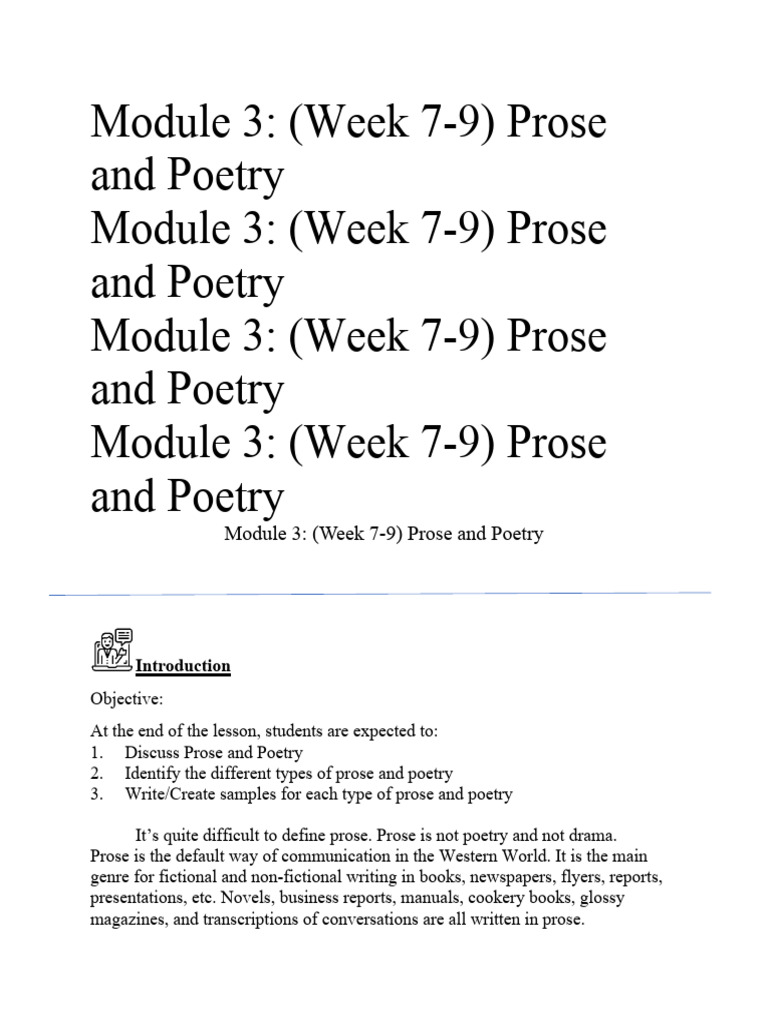 Module 3 | PDF | Poetry | Narration