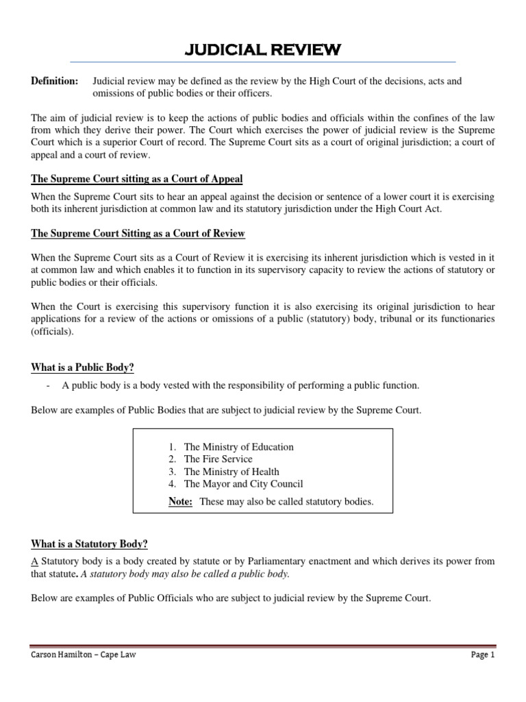 Judicial Review | PDF | Governance | Separation Of Powers