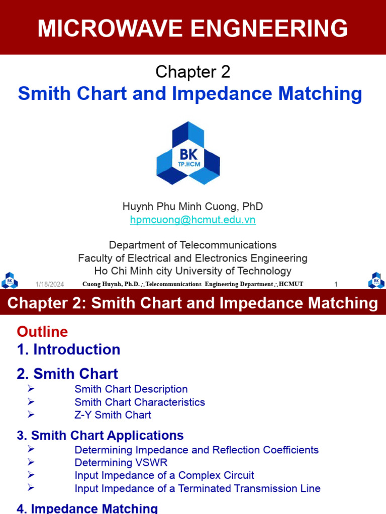 Smith Chart & Impedance Matching Guide | PDF | Electrical Impedance ...