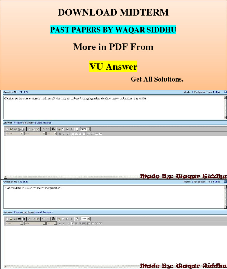 CS502 Midterm Solutions by Waqar | PDF
