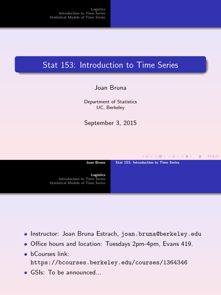 Intro Stat 153 | PDF | Time Series | Statistics