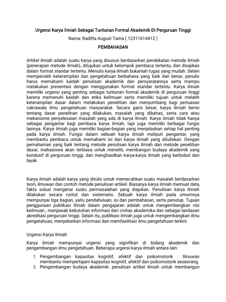 Urgensi Karya Ilmiah Radif | PDF | Ilmu Sosial | Sains & Matematika