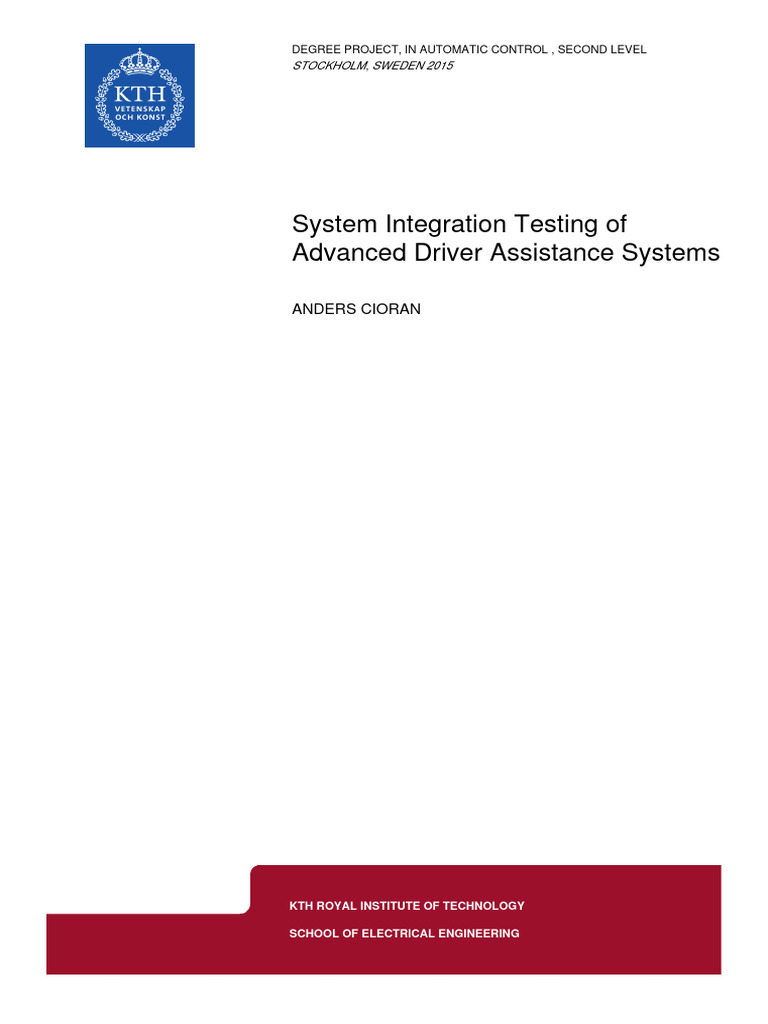 System Integration Testing Of Adas Pdf Anti Lock Braking System