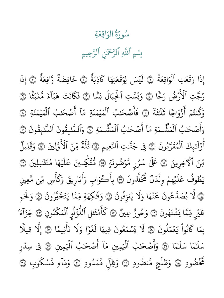 Suratul Wakiat | PDF