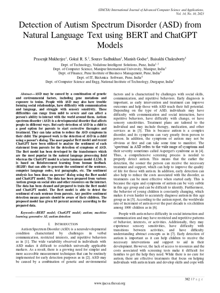Paper 41-Detection of Autism Spectrum Disorder | PDF | Autism Spectrum ...