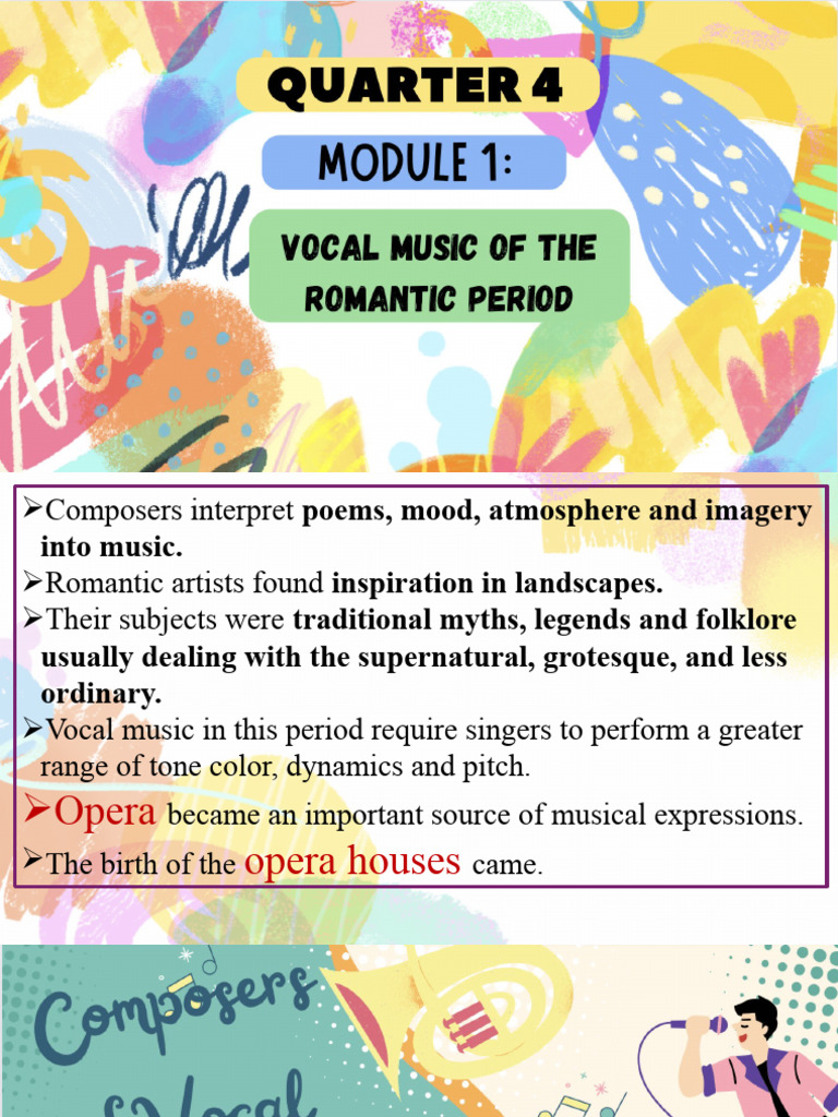 Overview of Romantic Era Composers | PDF | Singing | Tempo