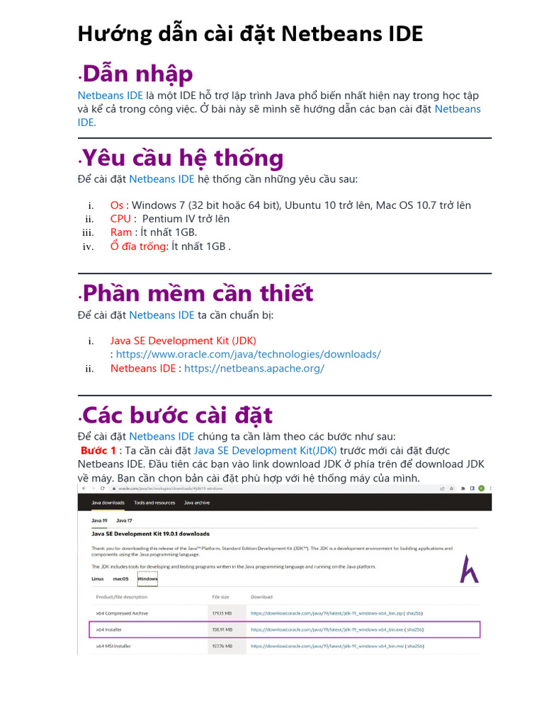 1. Hướng dẫn cài đặt Netbeans IDE | PDF