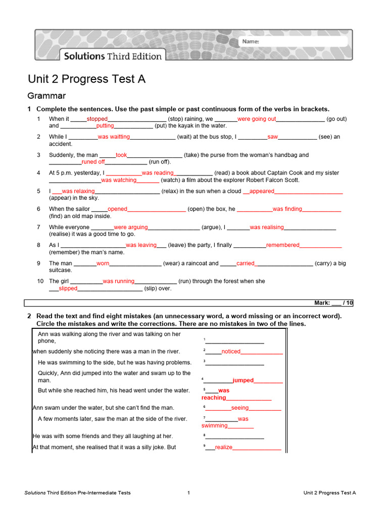 Sol3e Preint U2 Progress Test A | PDF | Mount Everest Sol3e Preint U2 Progress Test A | PDF | Mount Everest
