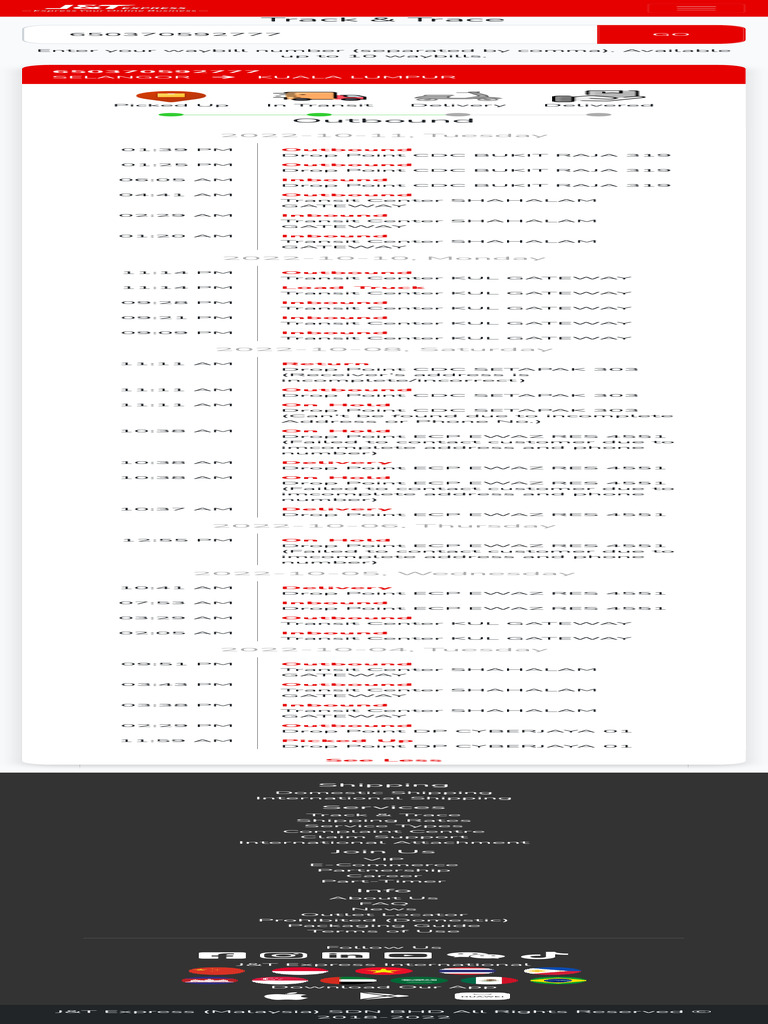 Track Your Parcel With J&T Parcel Delivery Services J&T Express ...