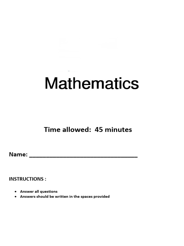 6 Mathematics Paper | PDF | Numbers | Multiplication