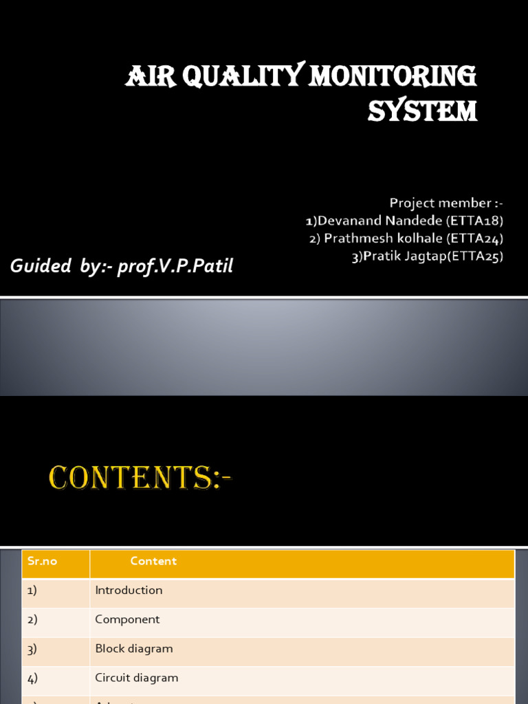 Air Quality Monitoring System Overview | PDF | Air Pollution ...