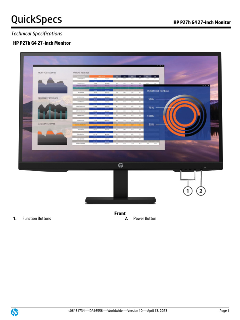 HP Monitor | PDF | Computer Monitor | Display Resolution