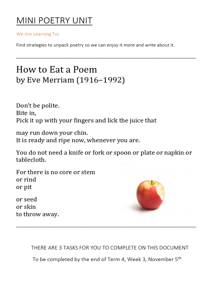 PDF How To Eat A Poem | PDF | Poetry