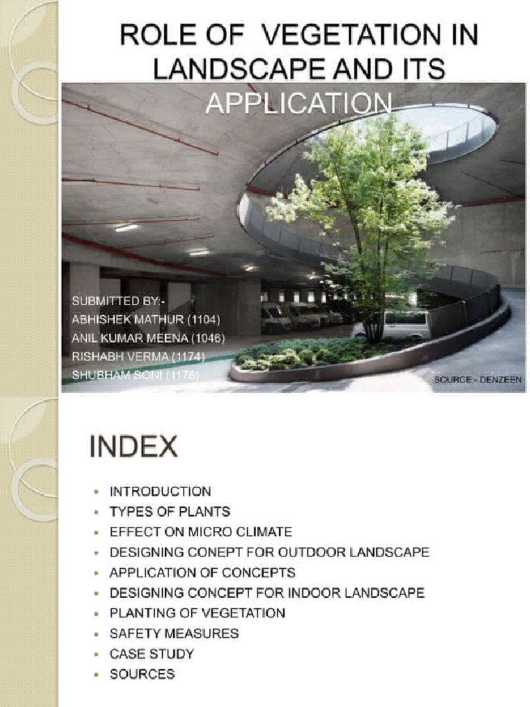 Role of Vegetation in Landscape and Its Application in Design | PDF