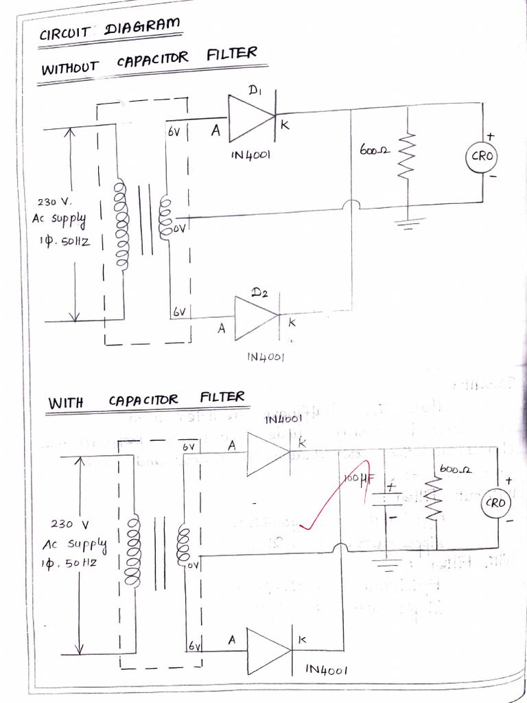 Full Wave Rectifier (FWR) With & Without Capacitor Filter | PDF ...