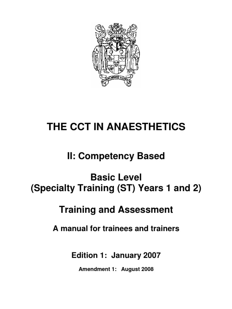FRCA Primary Training and Assessment Guide | PDF | Anesthesiologist ...