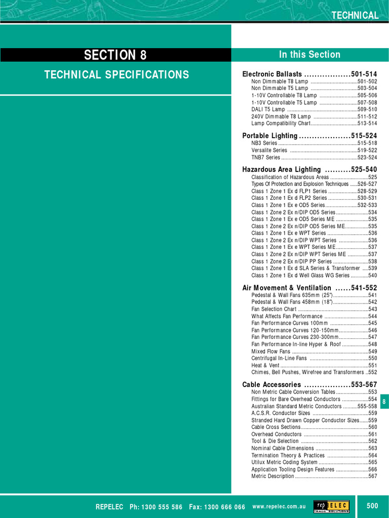 Electrical conductors and lighting specs | PDF | Mains Electricity ...