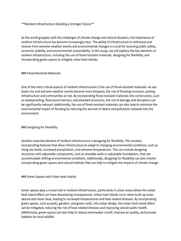 Resilient Infrastructure - Building a Stronger Future | PDF ...