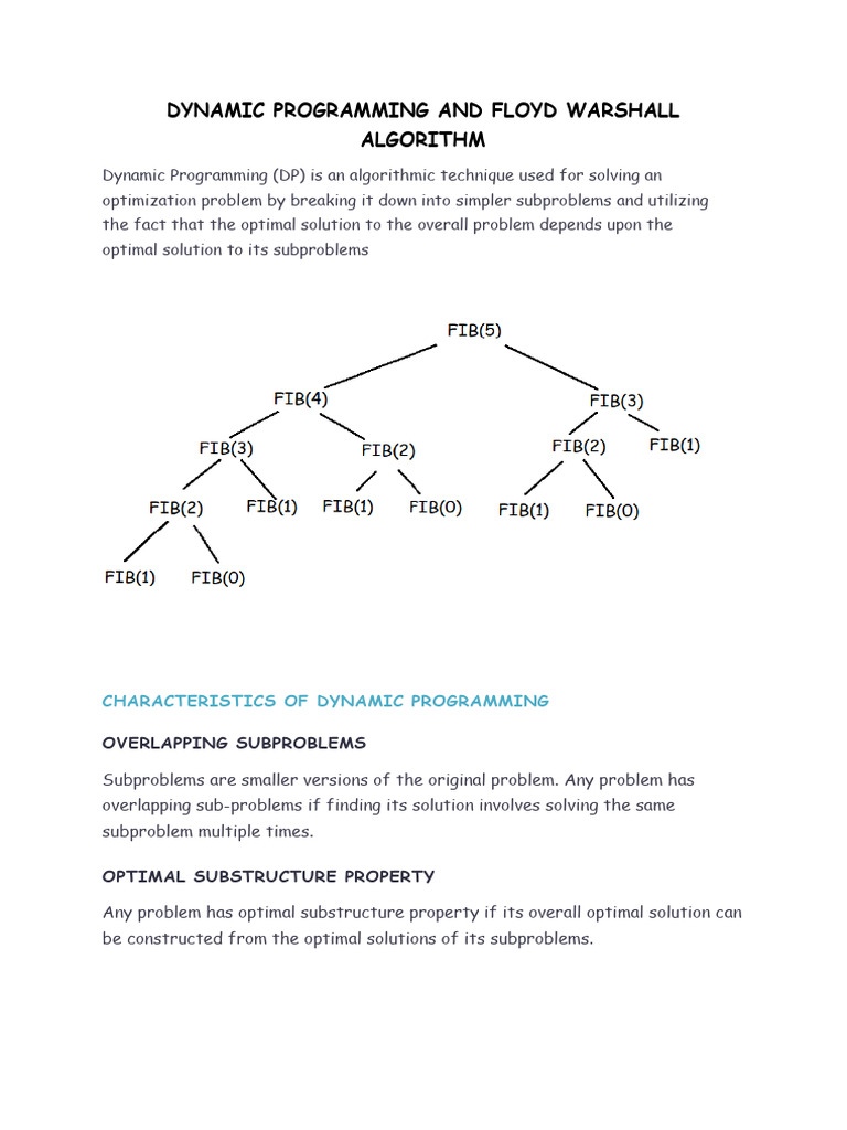 Dynamic Programming And Floyd Warshall Algorithm Pdf Dynamic Programming Graph Theory