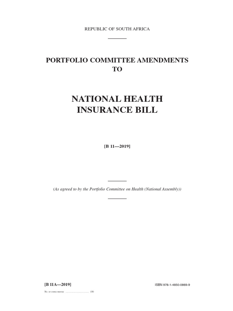 South Africa National Health Insurance Bill Amendments | PDF | Health ...