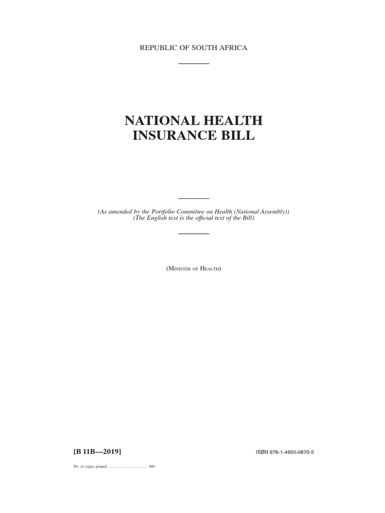 B11B 2019 National Health Insurance Bill | PDF | Health Care ...