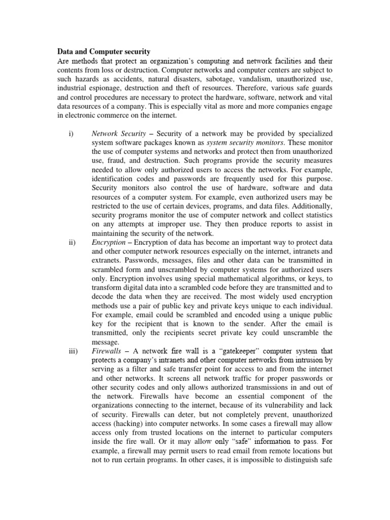 Chapter 8 Data And Computer Security Pdf Computer Network Security